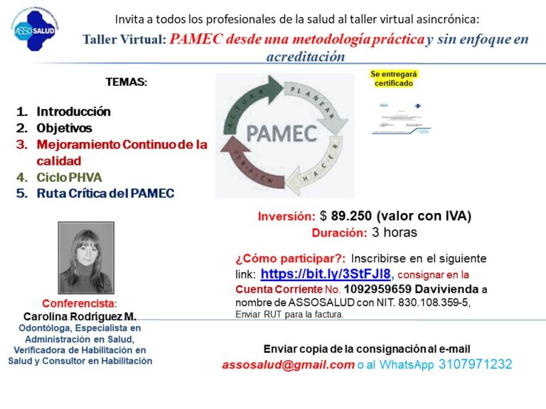 Taller Virtual: PAMEC desde una metodología práctica y sin enfoque en ...